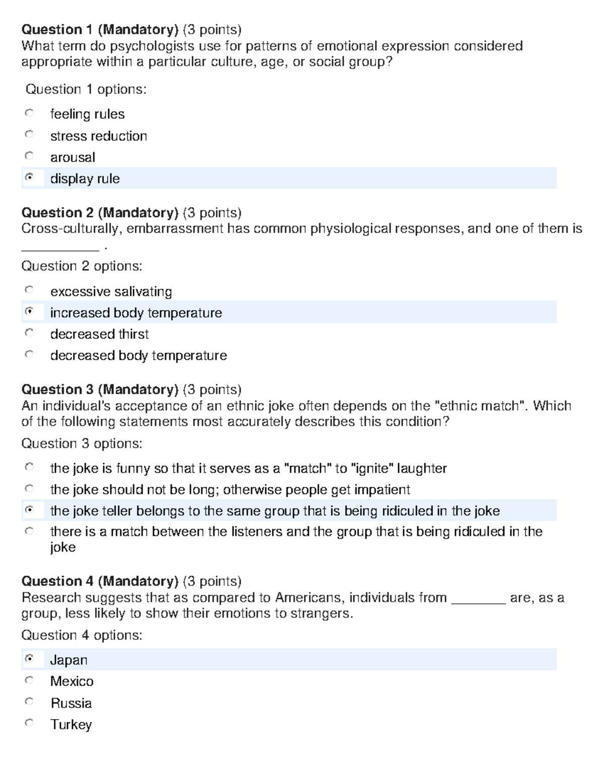 PSY 324 Module Six Quiz 3 - What term do psychologists use for patterns ...