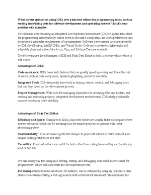 Discussion Assignment Unit 7 - Identify what utilities in an operating system are most useful to ...