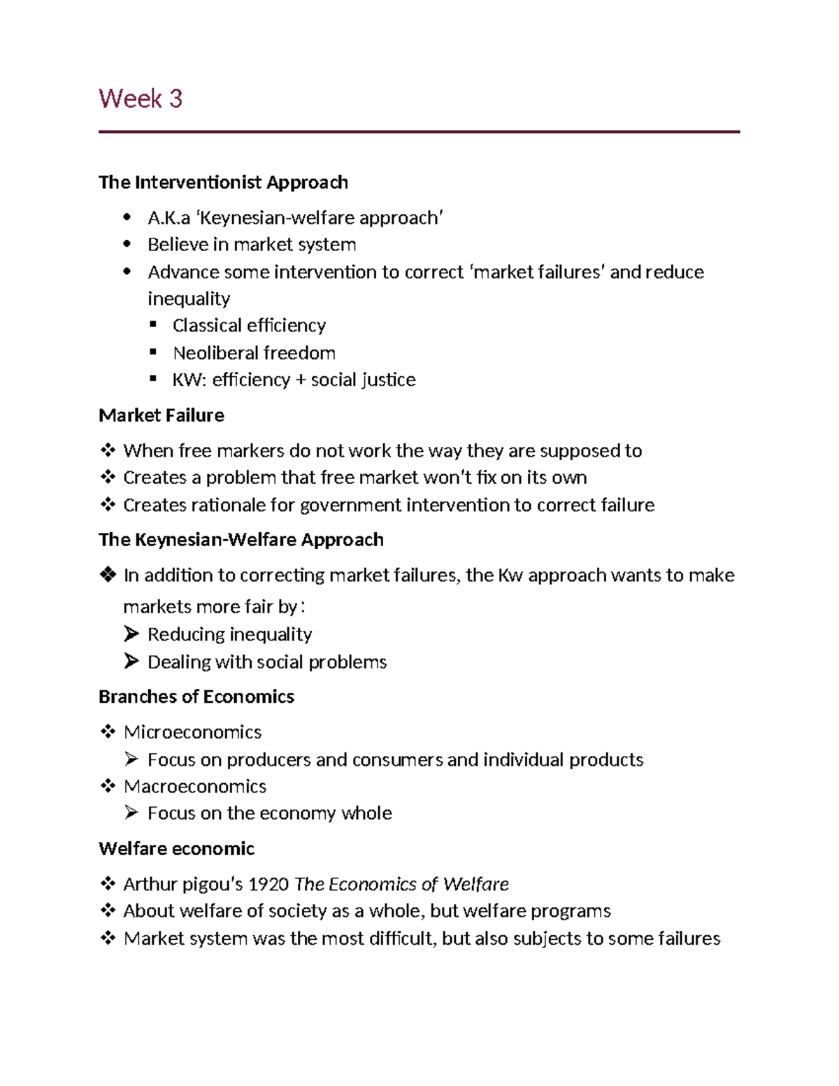 Week 3 note The Interventionist Approach - Week 3 The Interventionist ...