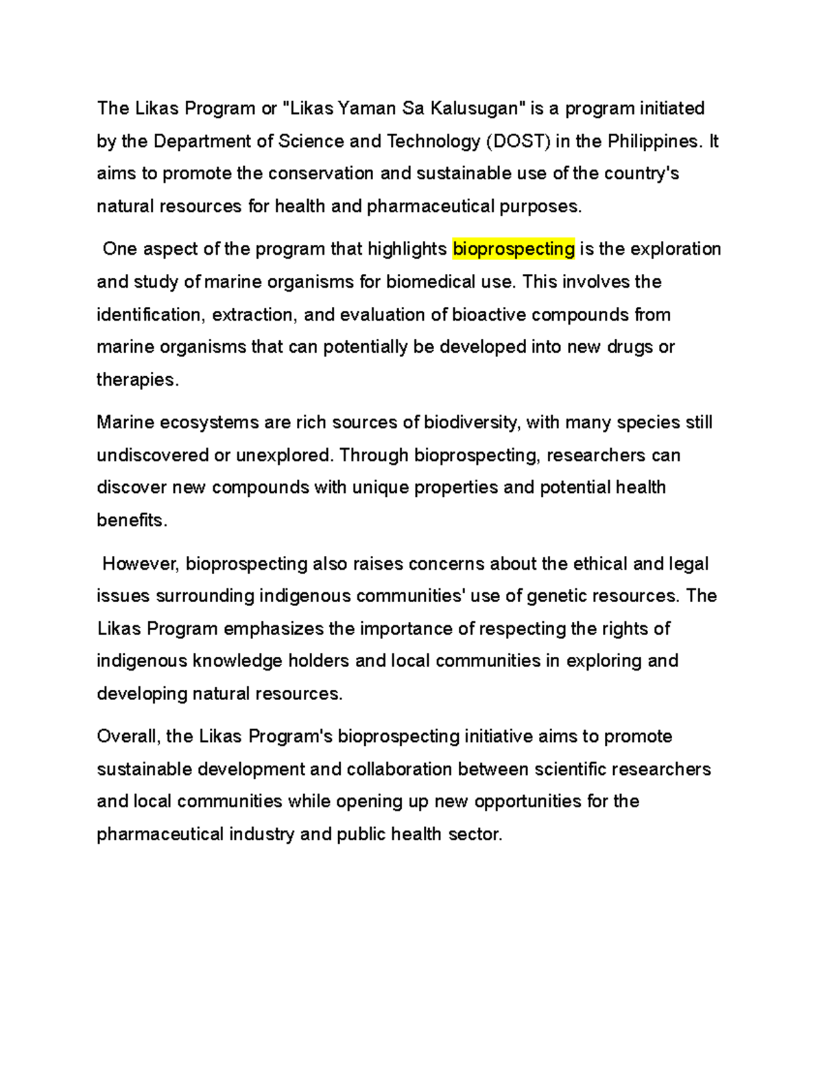 The Likas Program bioprospecting - The Likas Program or "Likas Yaman Sa ...