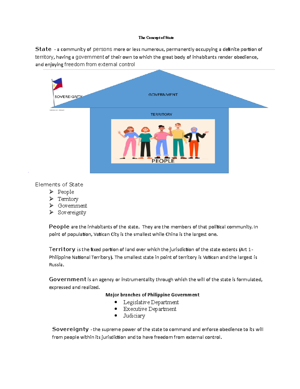 Concept of state - GEC 103 - The Concept of State State - a community ...