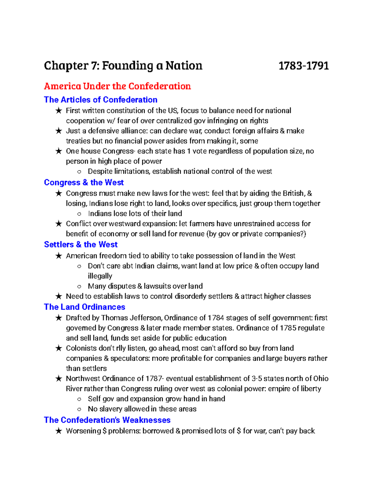 Chapter 7 Founding a Nation 1783-1791 - Chapter 7: Founding a Nation ...