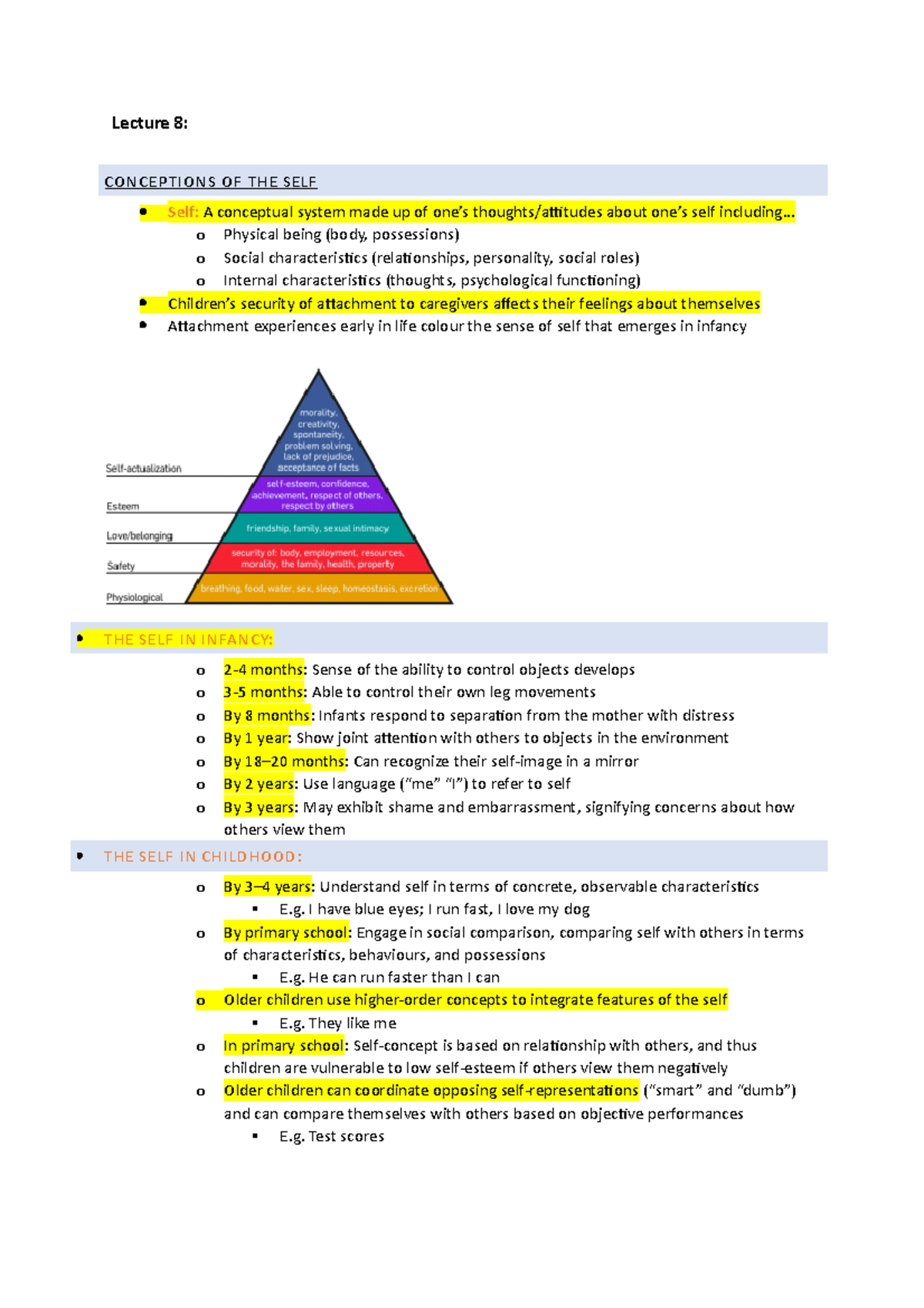 Lecture 8-9 - Lecture 8: CONCEPTIONS OF THE SELF Self: A conceptual ...