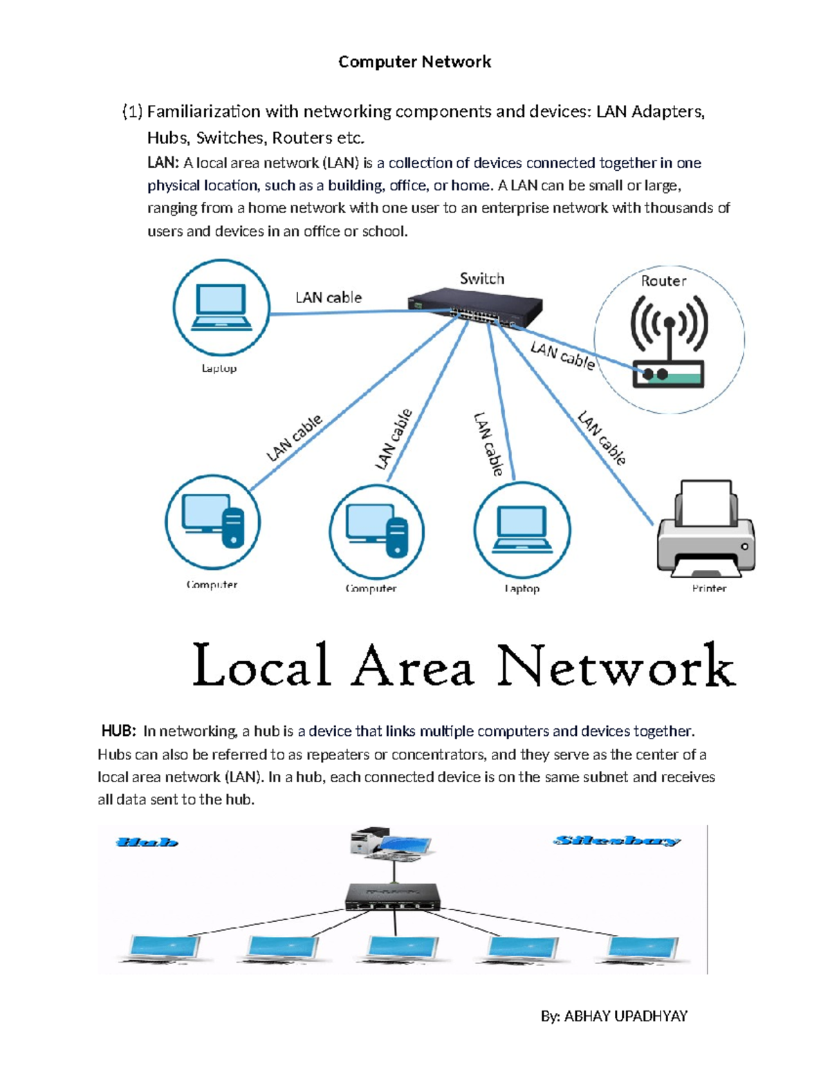 Abhay computer network - Computer Network (1) Familiarization with networking components and ...