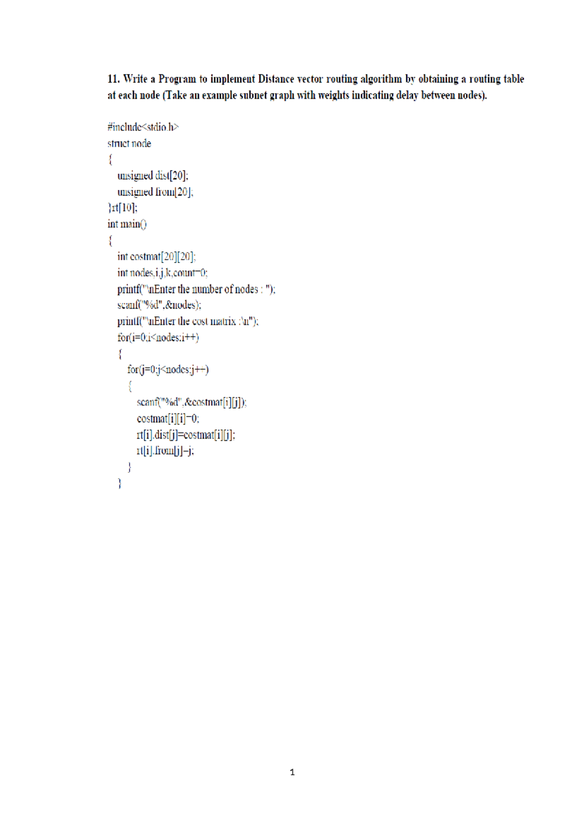 Cnlab 11 and 12 - fsffs - 11. Write a Program to implement Distance ...