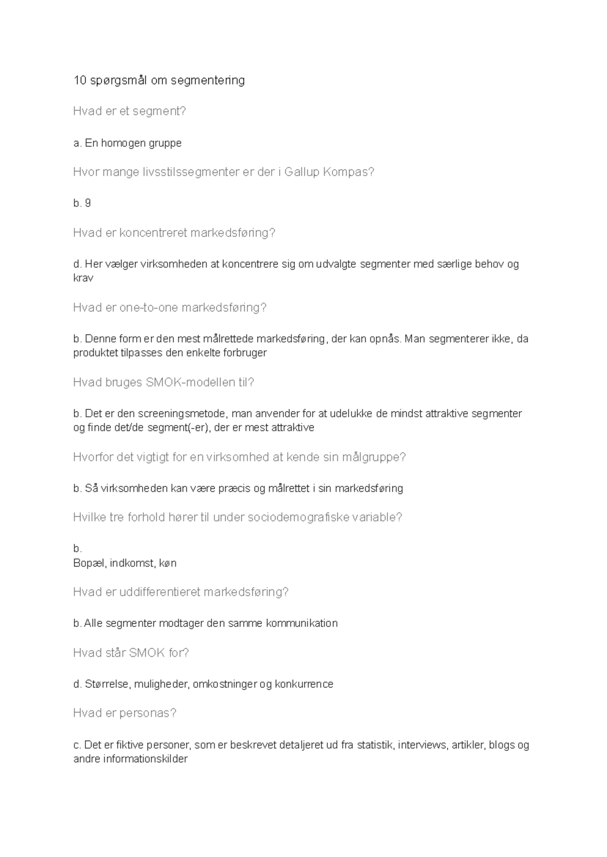 10 spørgsmål om segmentering - 10 spørgsmål om segmentering Hvad er et ...