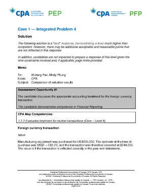 Integrated problem 01 - Answers - Integrated Problem 2 Task # Note receivable IFRS Financial ...