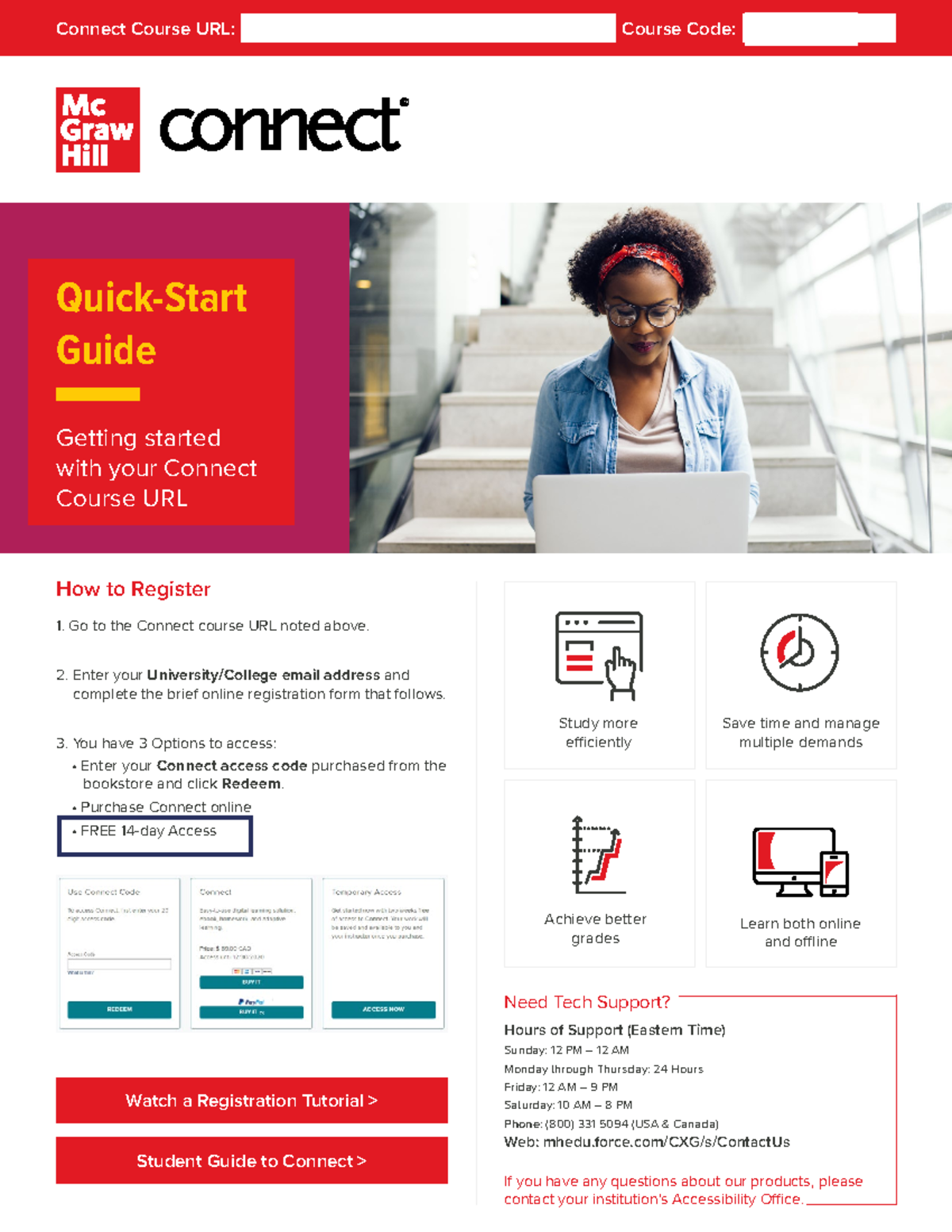 Connect access - generic - Connect Course URL: Course Code: Quick-Start ...
