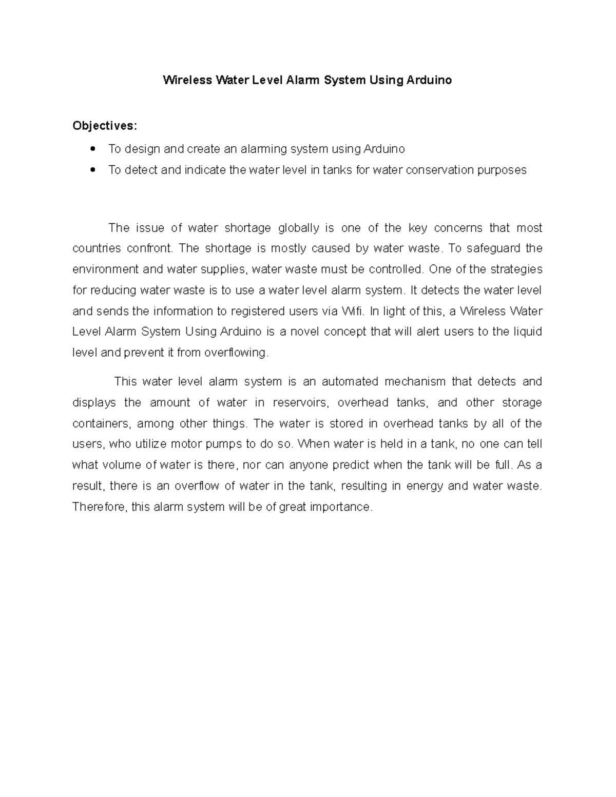 Wireless Water Level Alarm System Using Arduino - Wireless Water Level ...