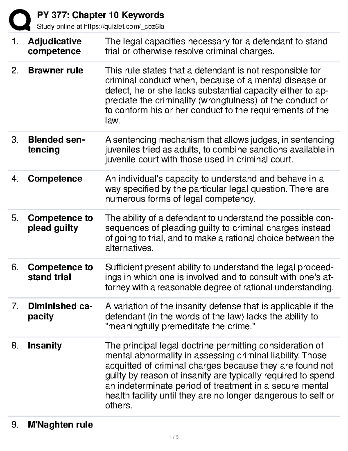 KW Chapter 10 - PY 377: Chapter 10 Keywords Study online at quizlet/_coz6la Adjudicative ...