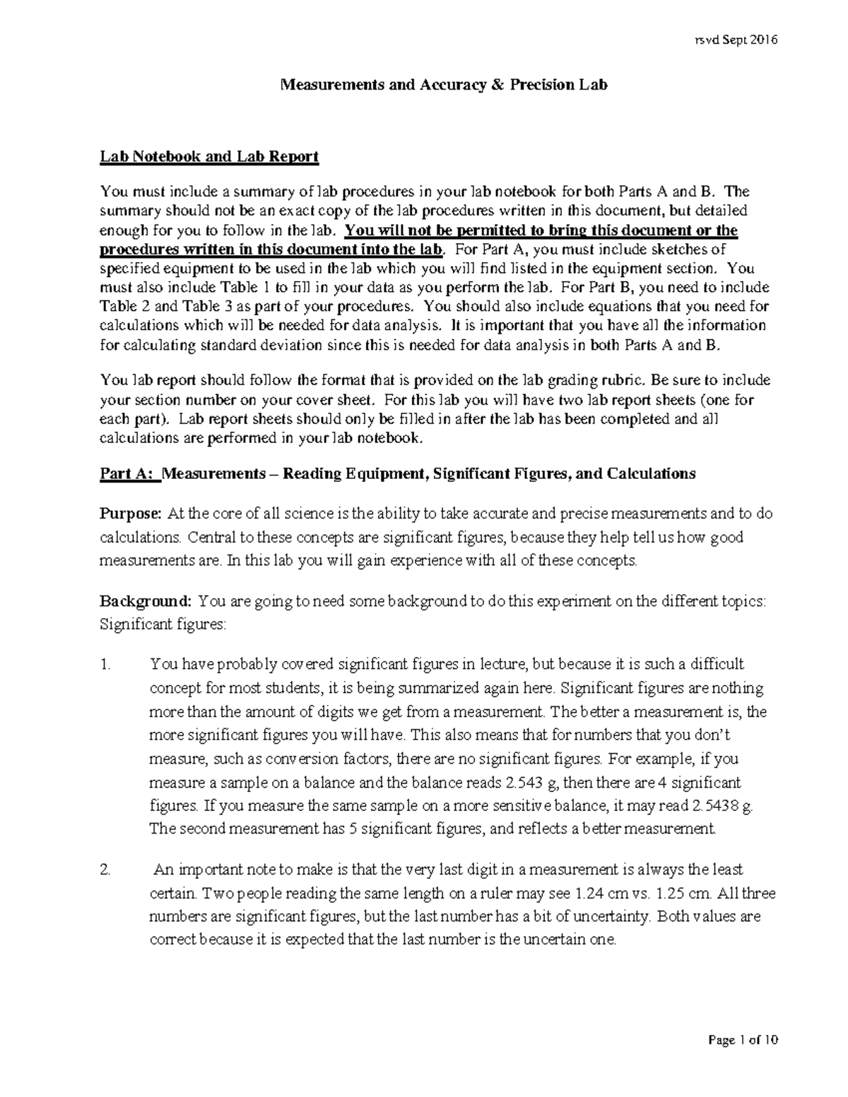 Measurements and Precision and Accuracy Lab - Measurements and Accuracy ...