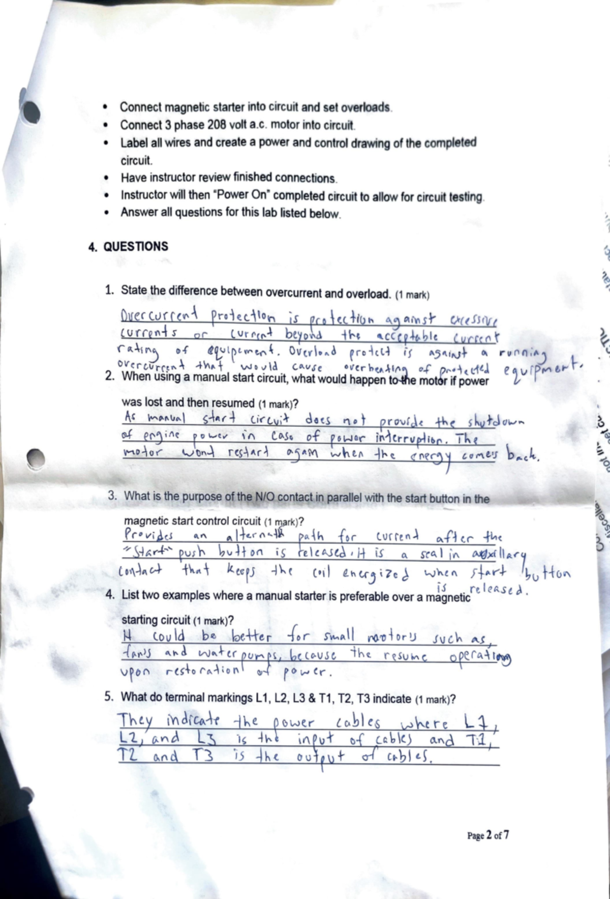 Adobe Scan Mar 4, 2024 - LAB 6 8 - 0 Connect magnetic starter into ...