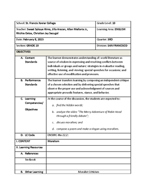 Lesson Plan on Reading Styles Final - K to 12 DETAILED LESSON PLAN IN ...