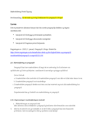 Tentamen nynorsk 2023 - Maryxz 3STD 1 Oppgåve 1 – Kortsvar Indre ro «Terapien i elgjakta, en ...