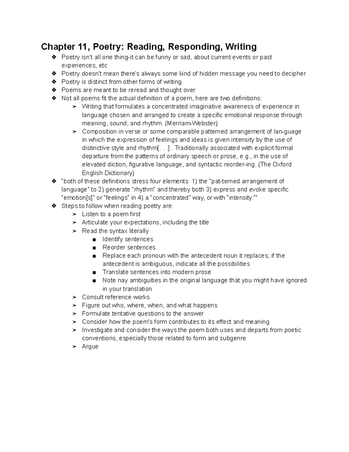 Engl lesson 3 - Chapter 11, Poetry: Reading, Responding, Writing Poetry ...
