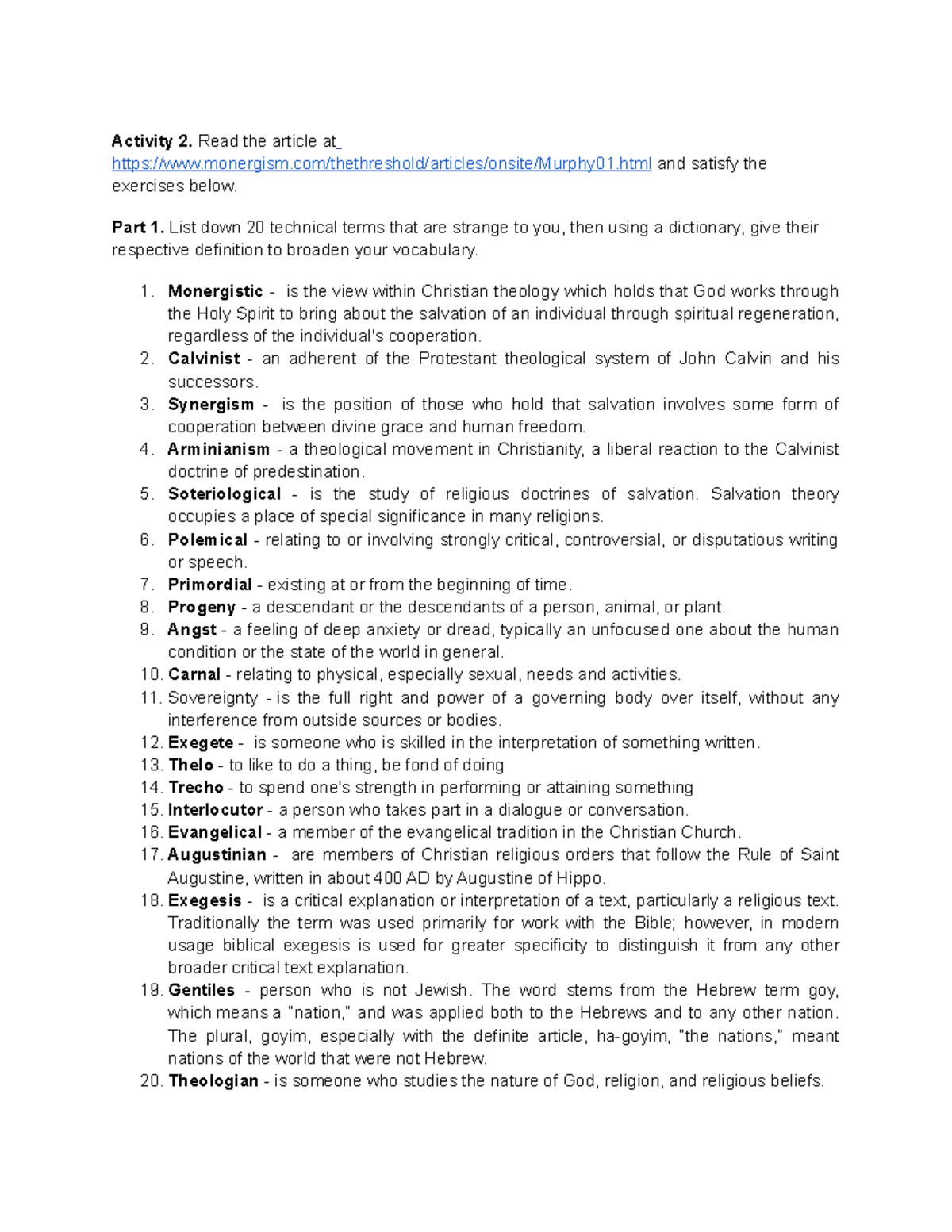 EAPP Activity 2 - Assignment for English - Activity 2. Read the article ...