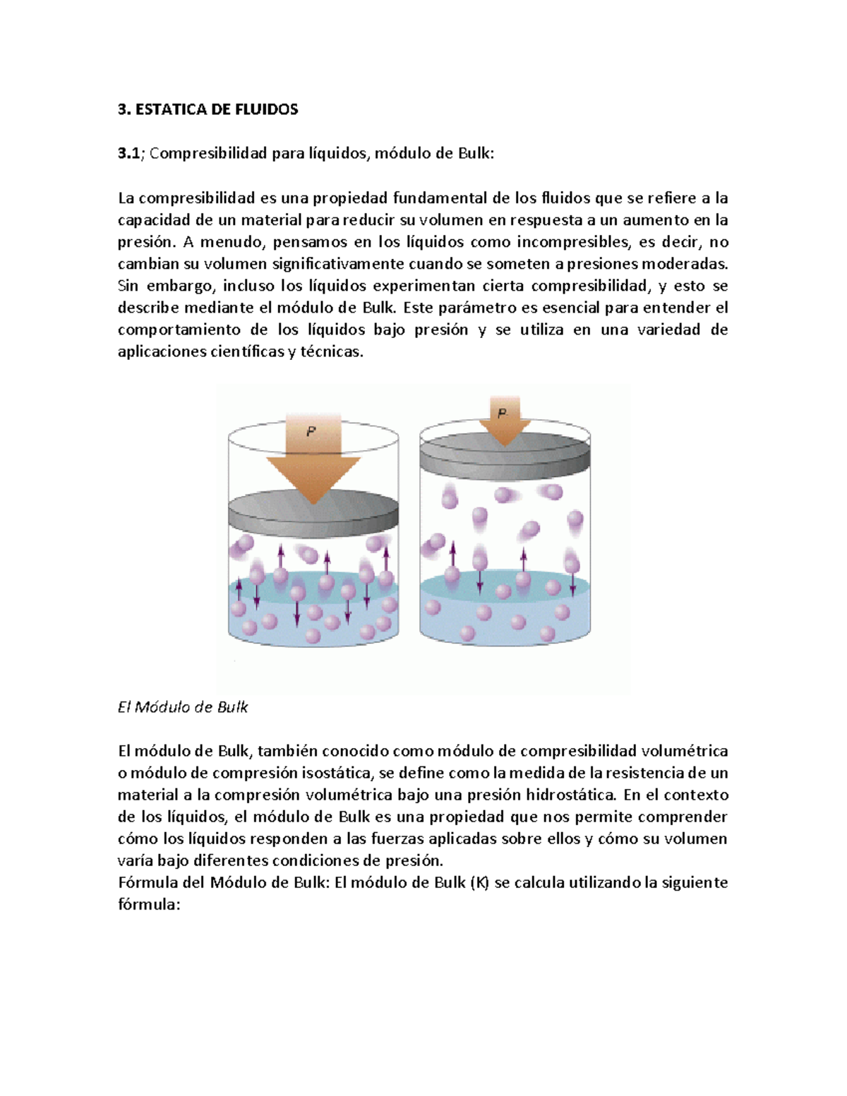 2da investigacion termo - 3. ESTATICA DE FLUIDOS 3; Compresibilidad ...