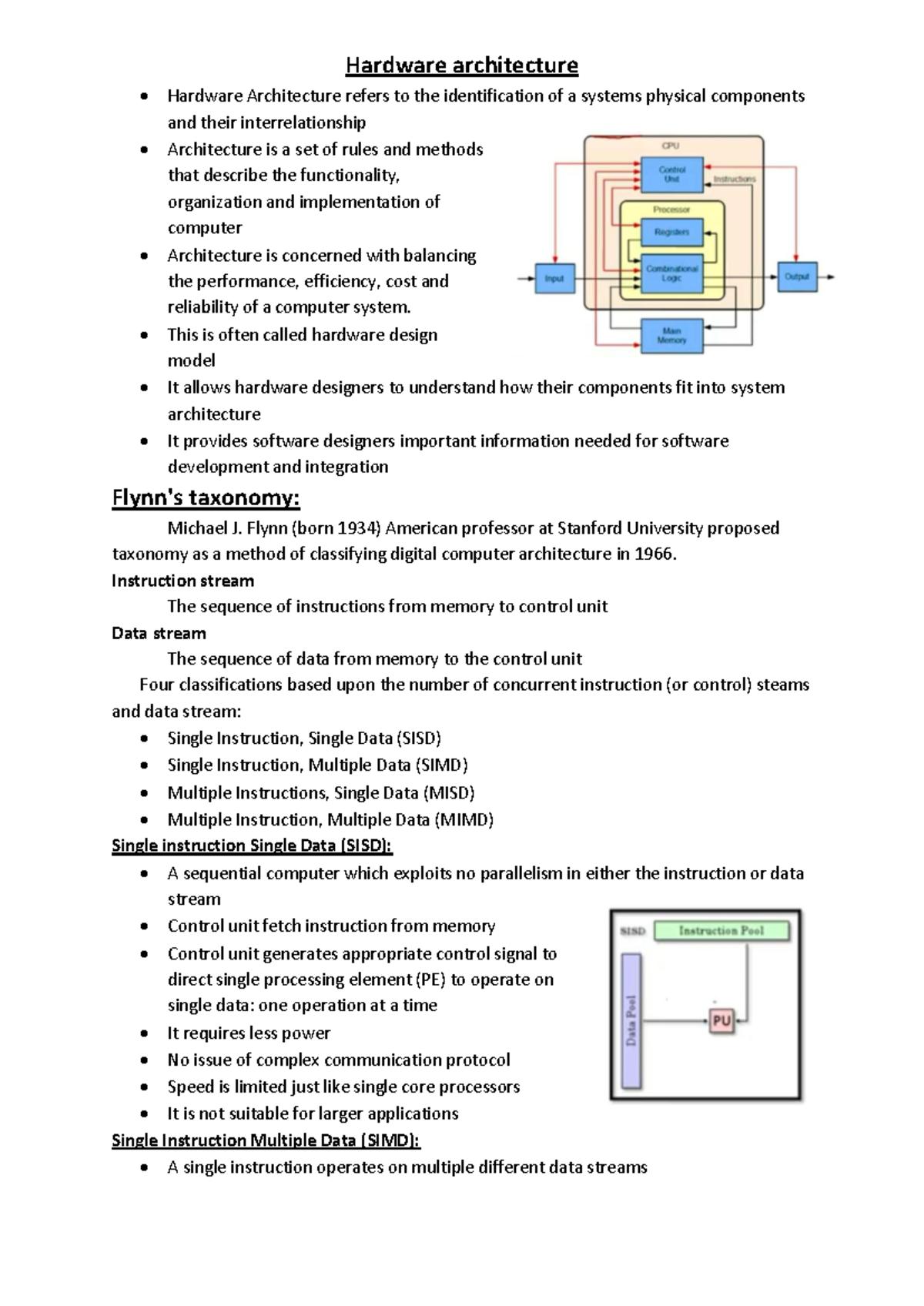 3-Hardware architecture - This is often called hardware design model It allows hardware - Studocu
