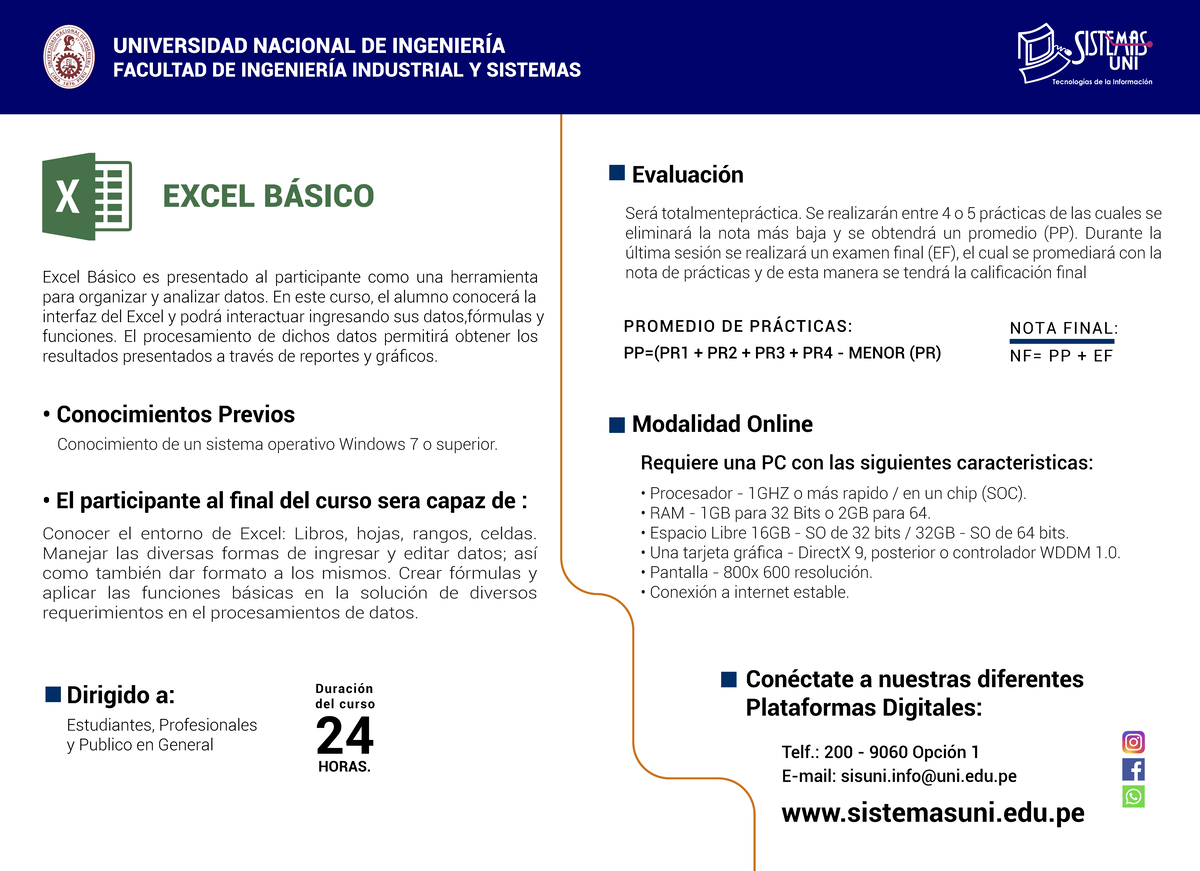 Excel-basico sistemasuni UNI - Estudiantes, Profesionales y Publico en ...