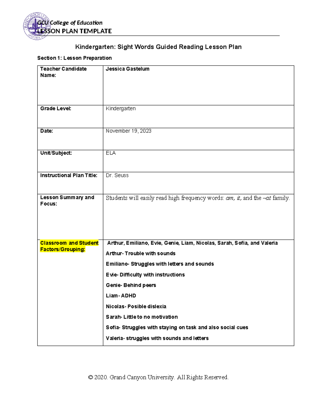 Psychology notes for child and early adolescent - LESSON PLAN TEMPLATE ...