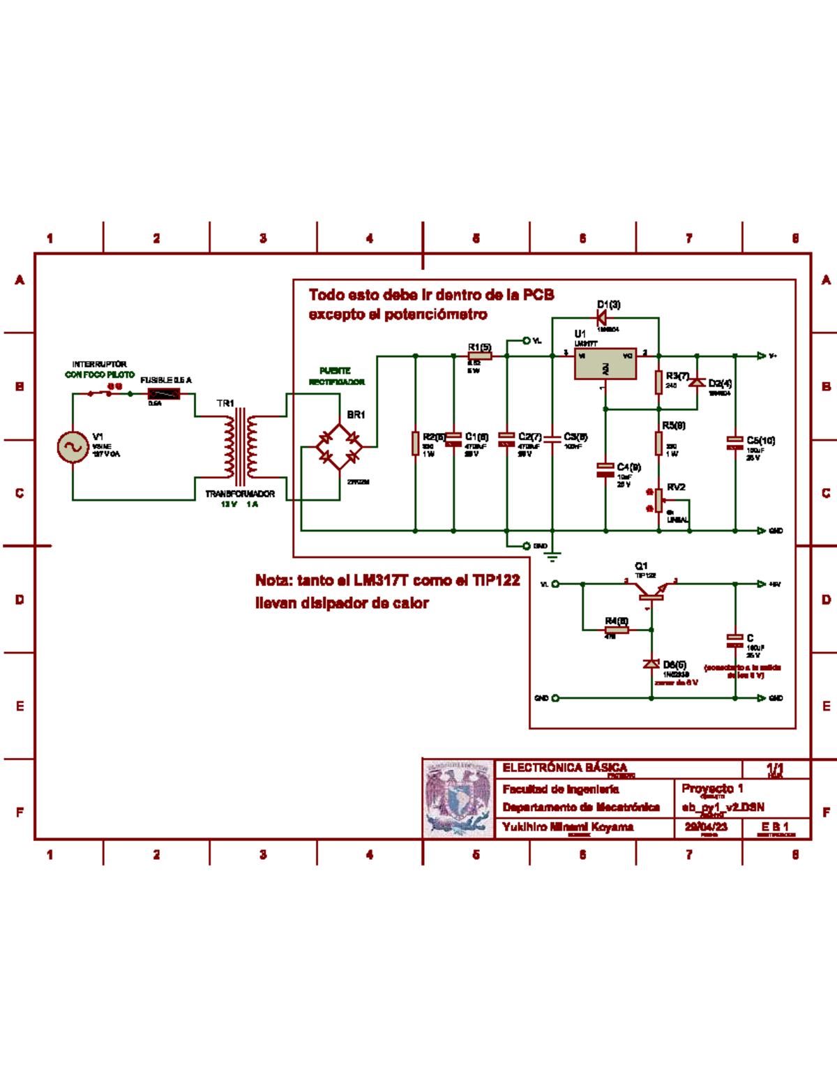 Diagrama del circuito de la fuente de poder regulada Ultima versiom - 1 ...