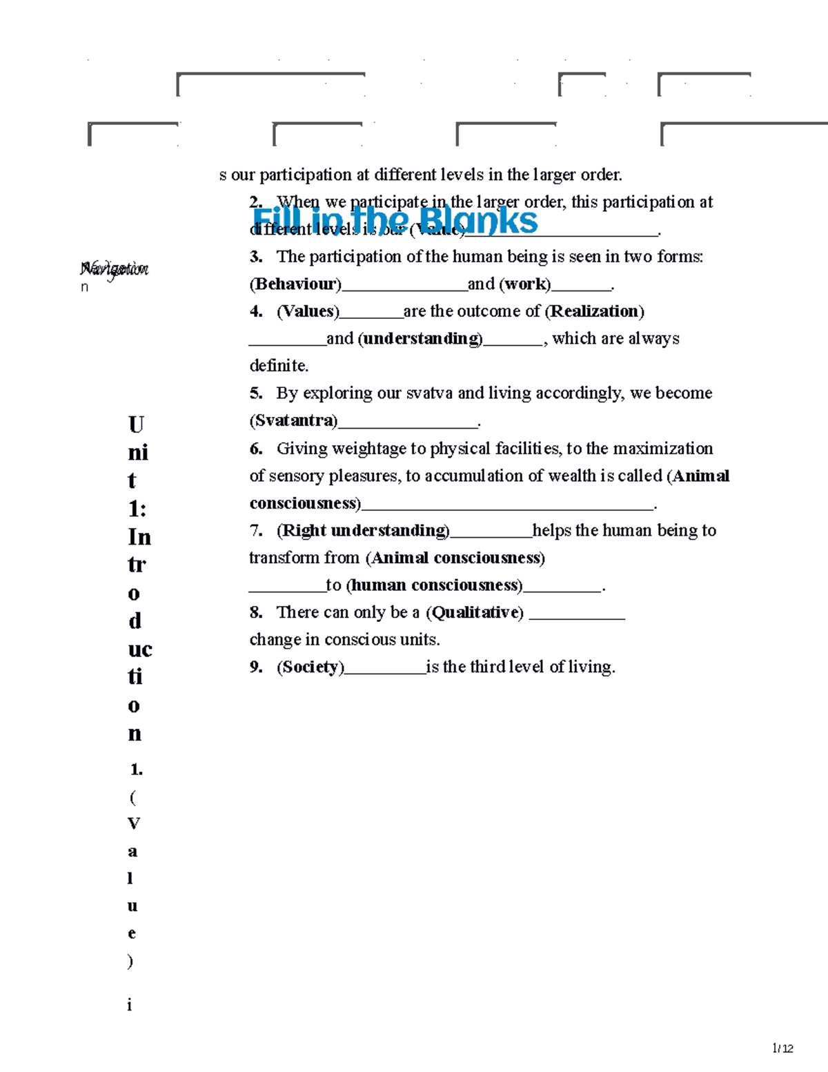 HVPE Fill in the Blanks - Navigatio n U ni t 1: In tr o d uc ti o n 1 ...