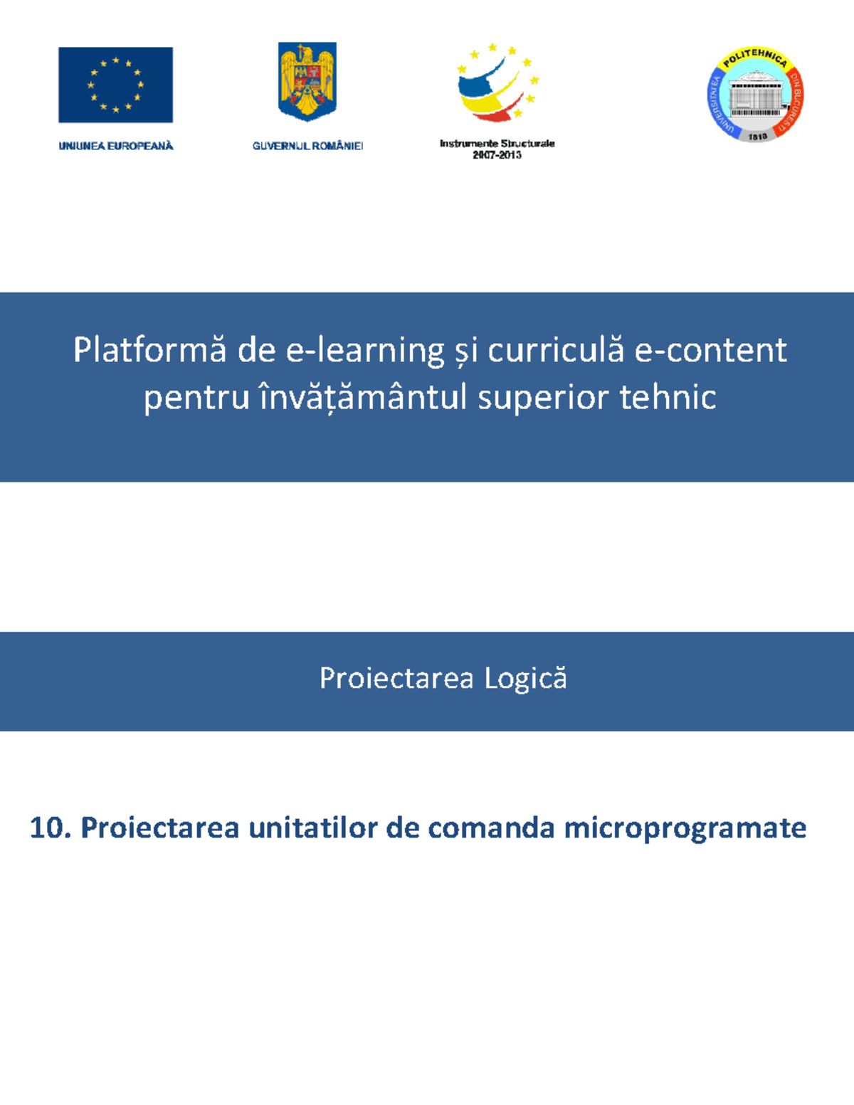 10 - Proiectarea unitatilor de comanda microprogramate - Platformă de e ...