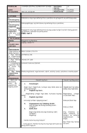 Lesson Plan 2024 - GRADE 7 LESSON PLAN School GENERAL SANTOS CITY ...
