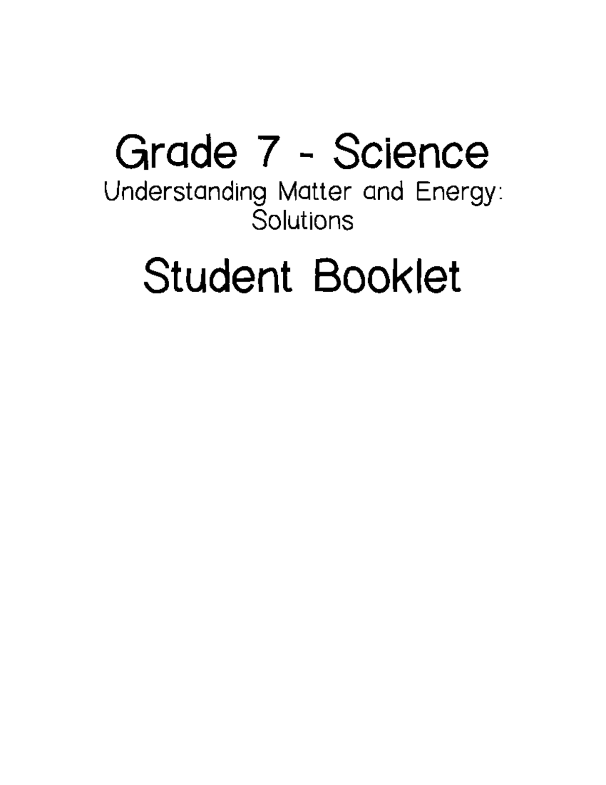 Pure Substances - Student Pages - Grade 7 - Science Understanding ...