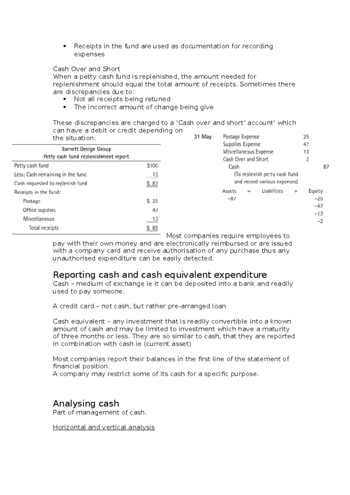Accounting Notes Full 2 - Receipts in the fund are used as ...