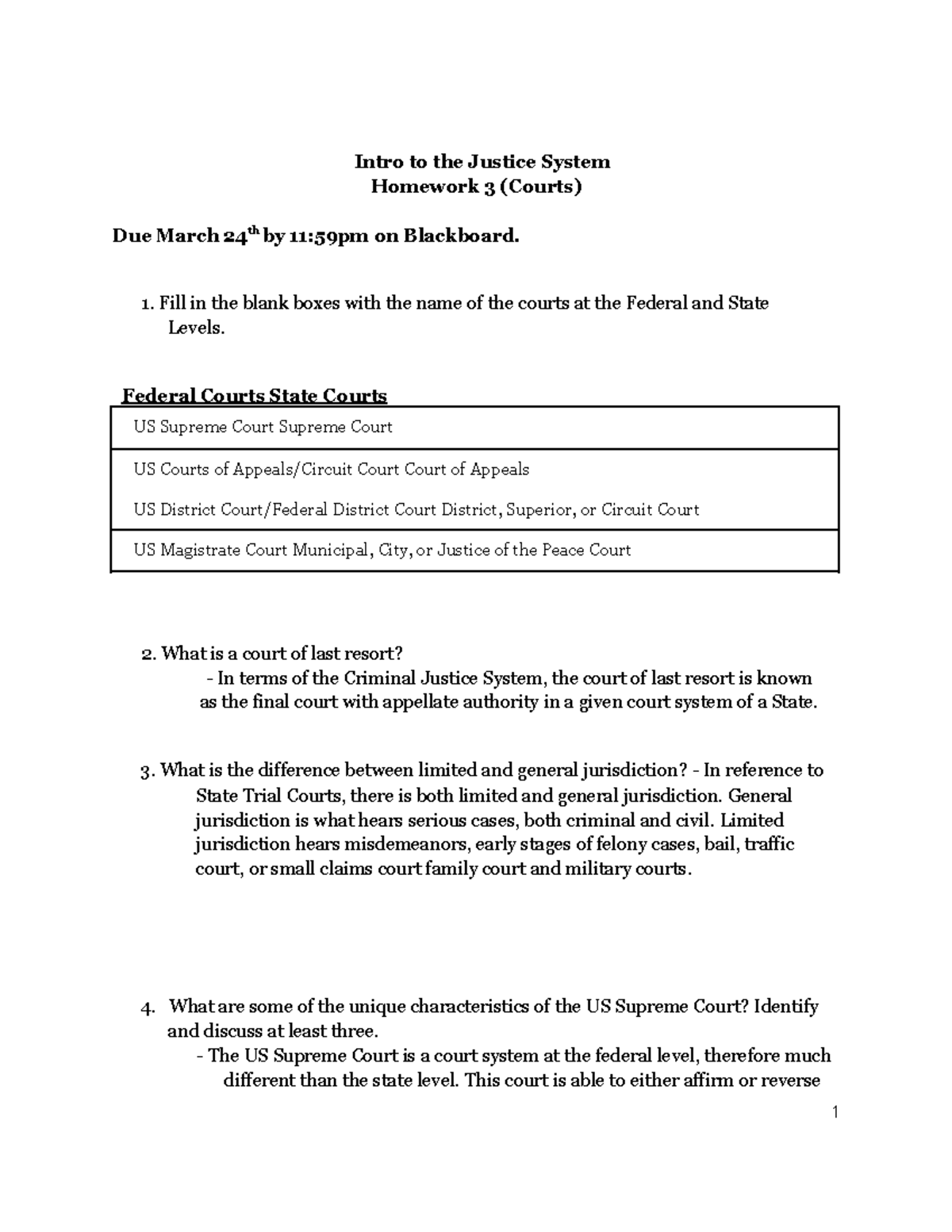 CRJ 1900 Homework 3 - Professor J. Swanson: CRJ 1900 Intro to the ...