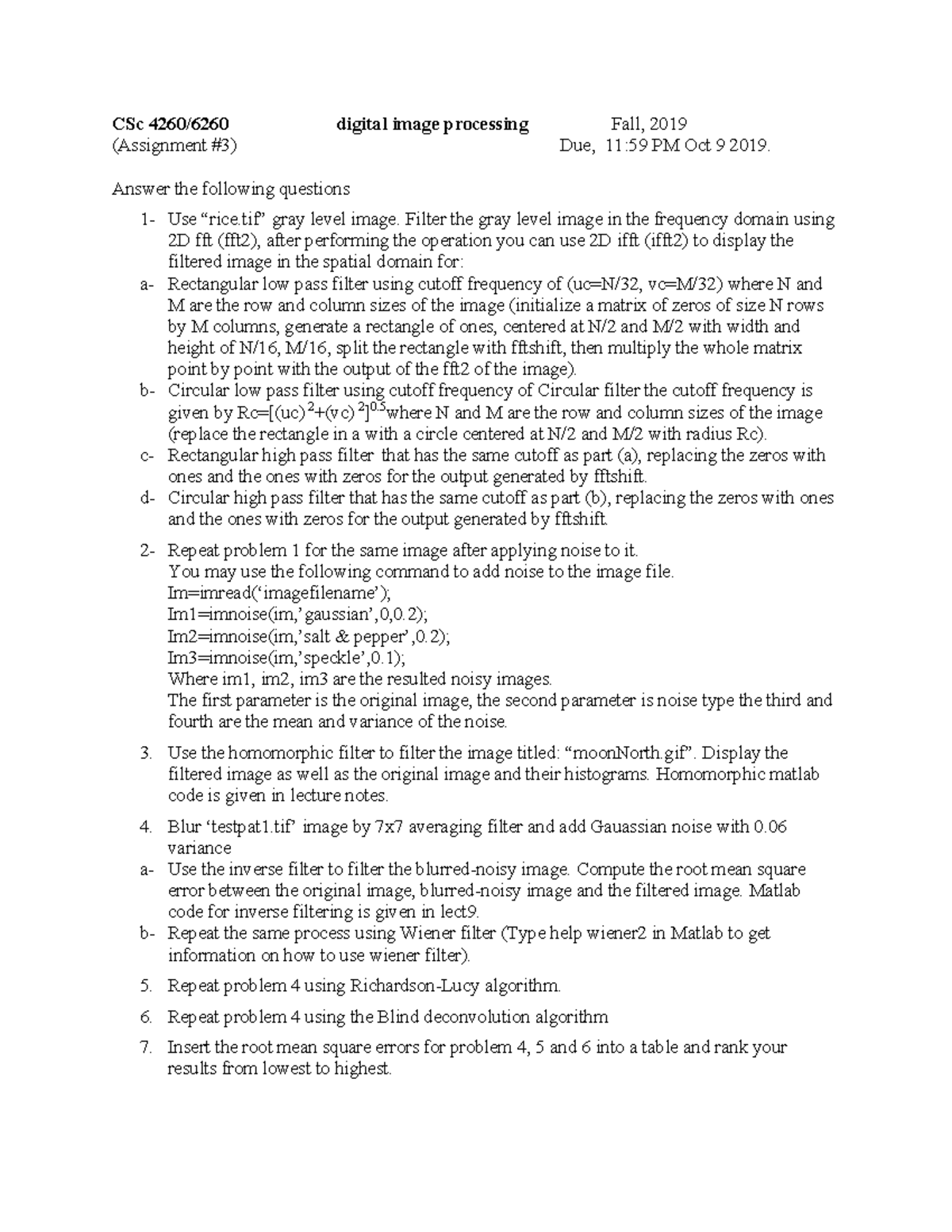Assignment 3 - CSc 4260/6260 digital image processing Fall, 2019 ...
