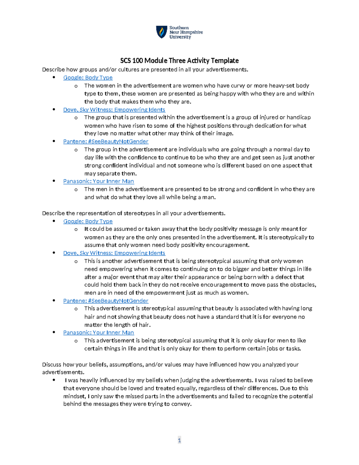 SCS 100 Module Three Activity Template - SCS 100 Module Three Activity ...