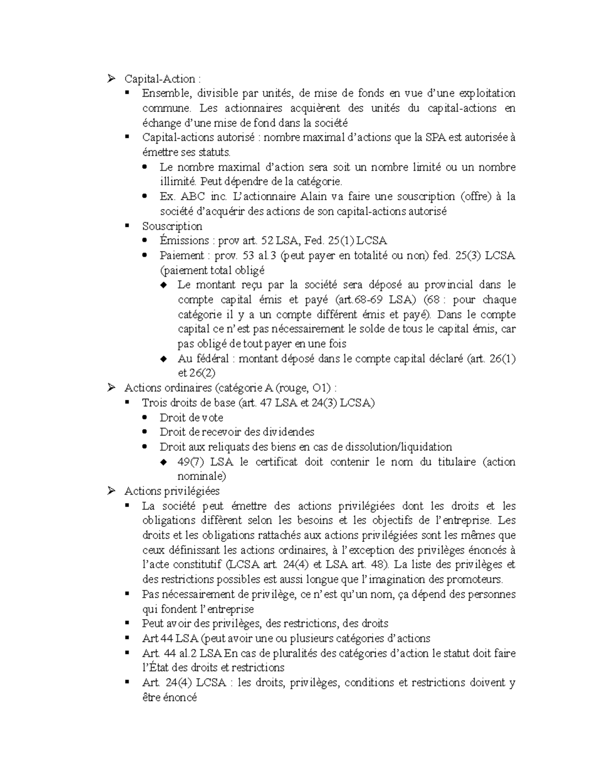 Capital action - Capital-Action : Ensemble, divisible par unités, de ...