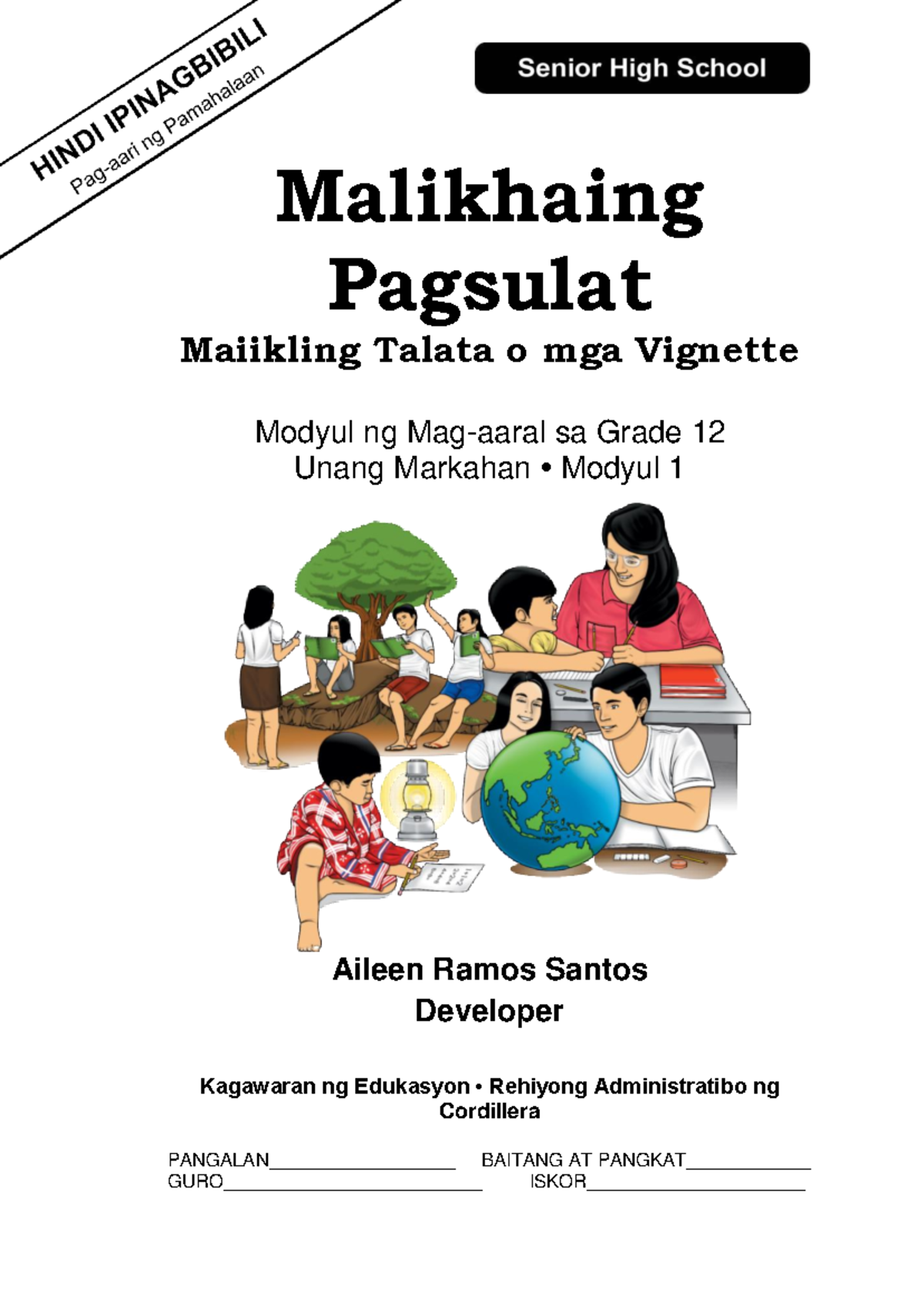Fil 12 q1 mod1 malikhaing pagsulat vignette aileen santos bgo v1 ...