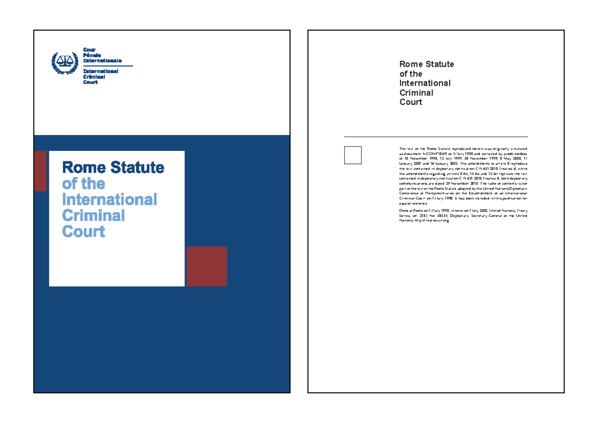 RS-Eng (1) - rome statute - The text of the Rome Statute reproduced ...