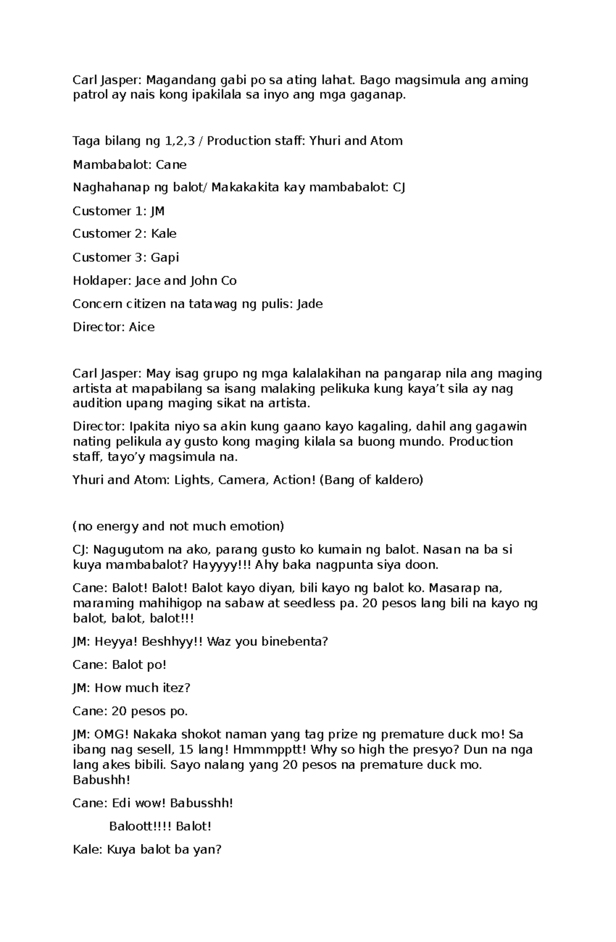 Cat Patrol Skit - good skit - Carl Jasper: Magandang gabi po sa ating ...