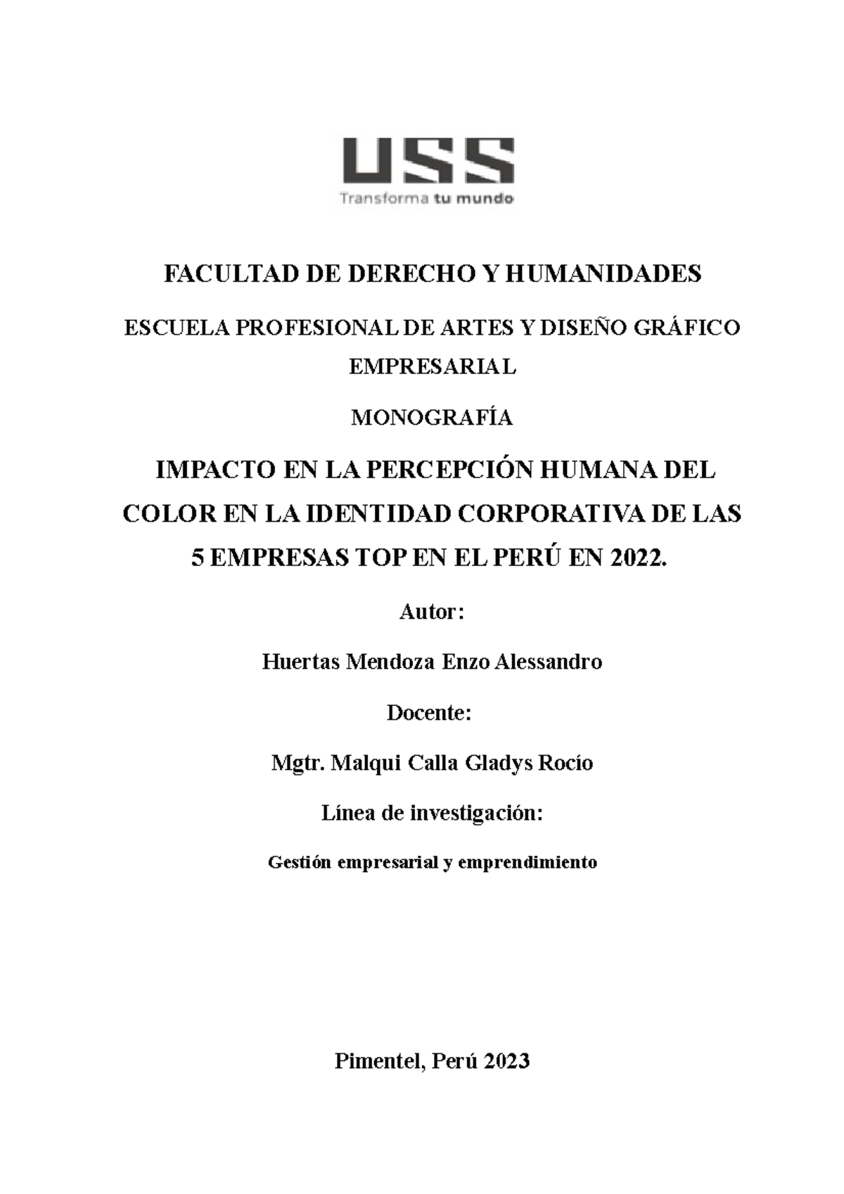 Huertas Mendoza PAF II aa - FACULTAD DE DERECHO Y HUMANIDADES ESCUELA ...