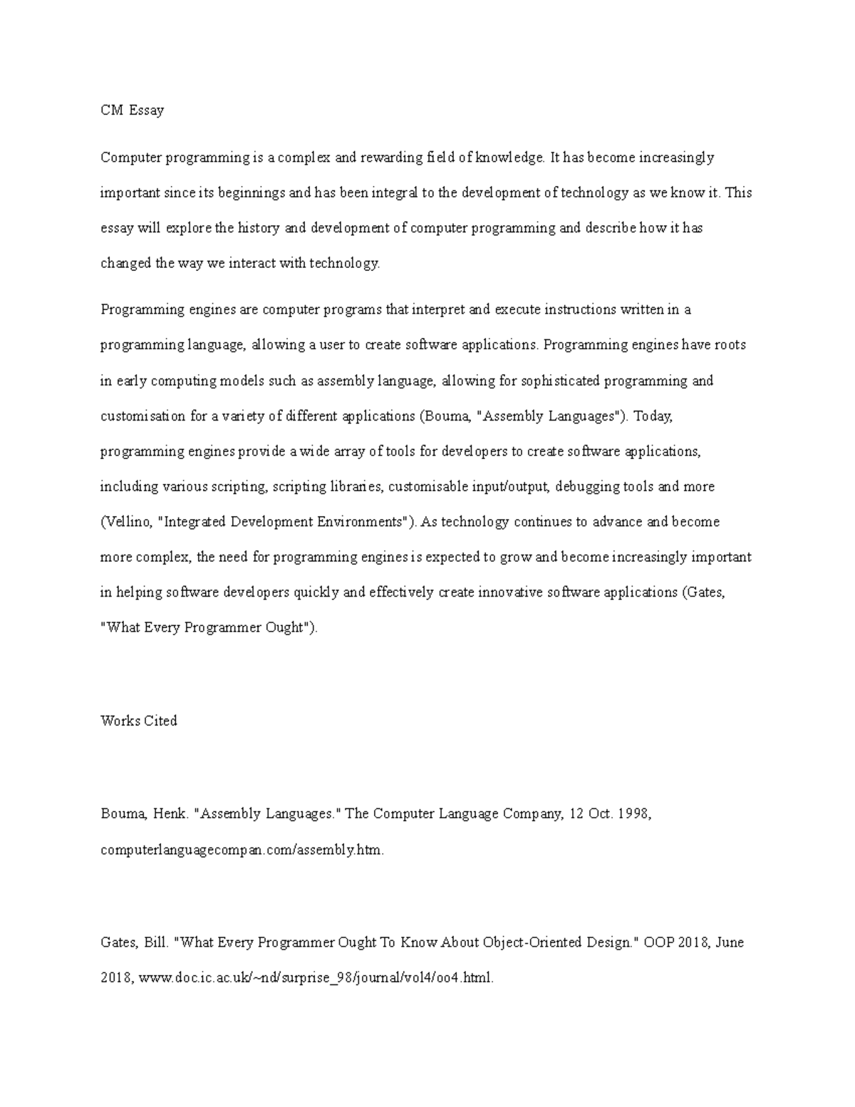 CM Essay - heyyyyy - CM Essay Computer programming is a complex and ...