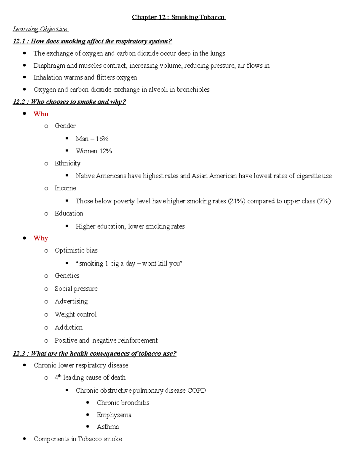 Health Psych Exam 4 Notes - Chapter 12 : Smoking Tobacco Learning ...