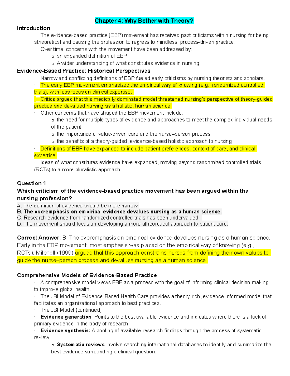 Chapter 4-6 notes - Chapter 4: Why Bother with Theory? Introduction ...