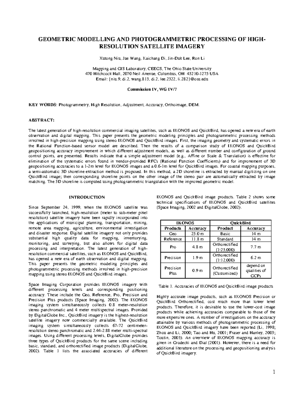 1 Geometric Modelling and Photogrammetri - GEOMETRIC MODELLING AND ...