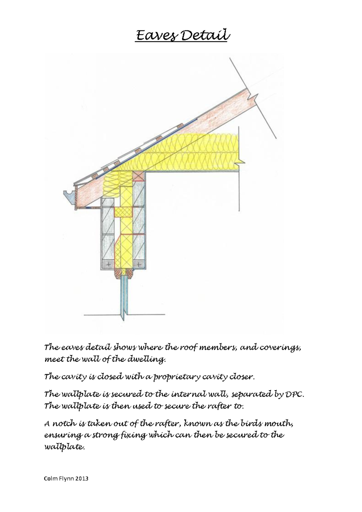Roofs handout - Good notes - Eaves Detail The eaves detail shows where ...