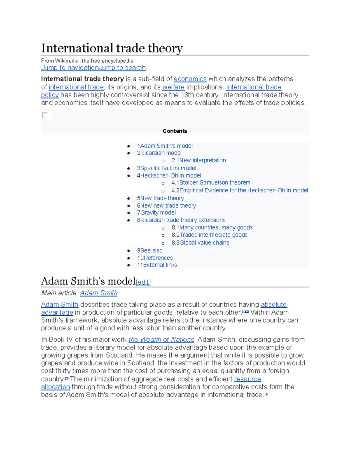 Business: International trade theory - International trade theory From ...