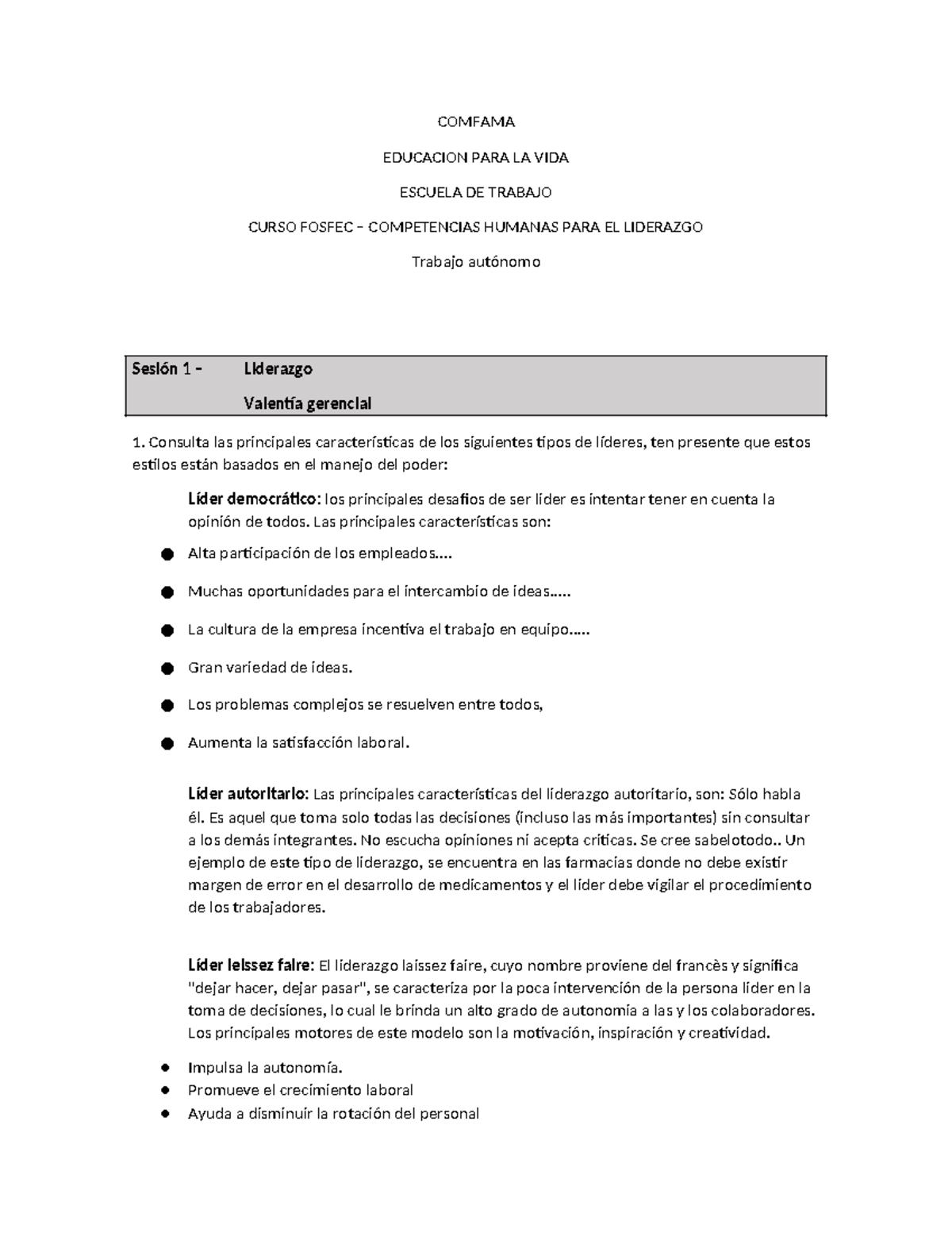 Trabajo de competencia - COMFAMA EDUCACION PARA LA VIDA ESCUELA DE ...