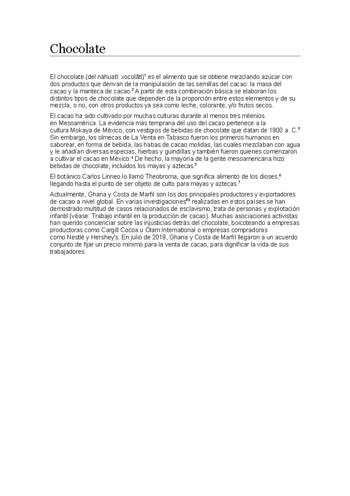 1 - Apuntes 1 - Chocolate El chocolate (del náhuatl: xocolātl) 1 - Studocu