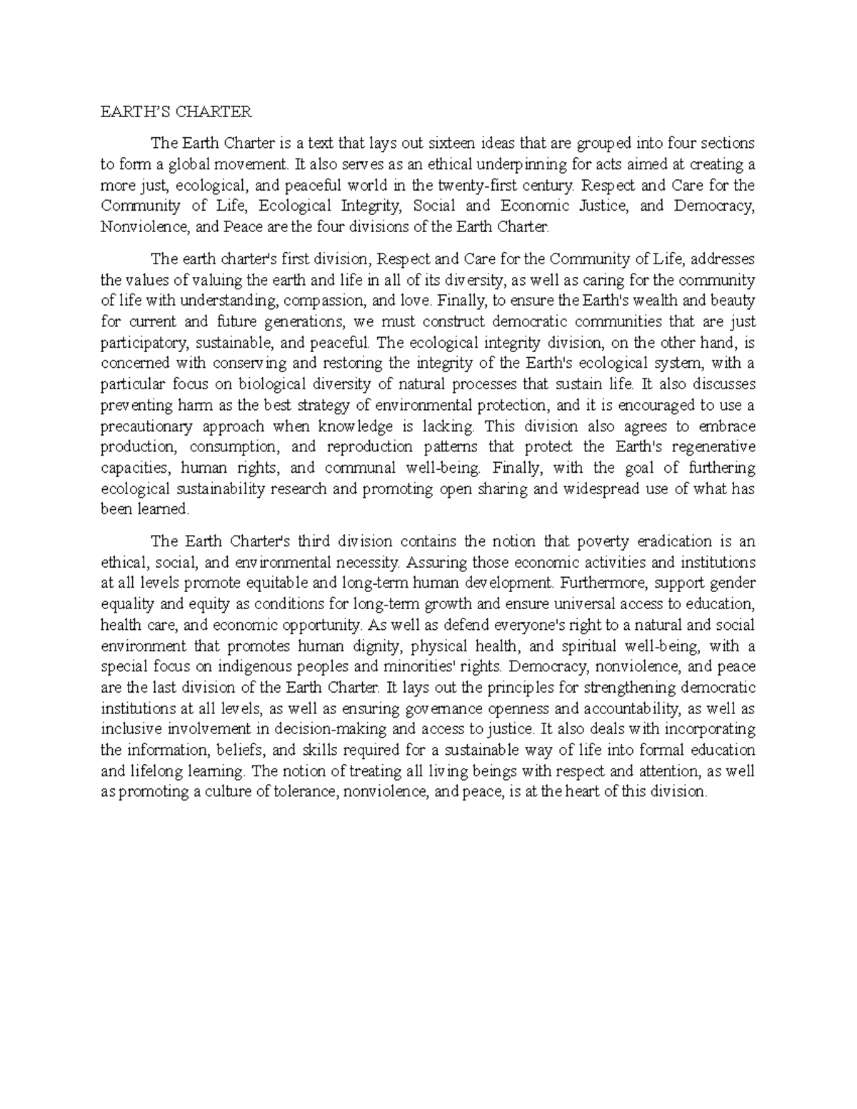 Charter - It also serves as an ethical underpinning for acts aimed at ...