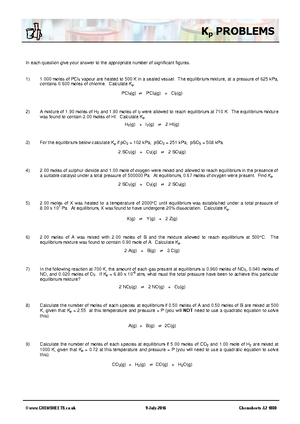 Chemsheets A2 1001 Kinetics booklet - SECTION 1 – Recap of AS Kinetics ...