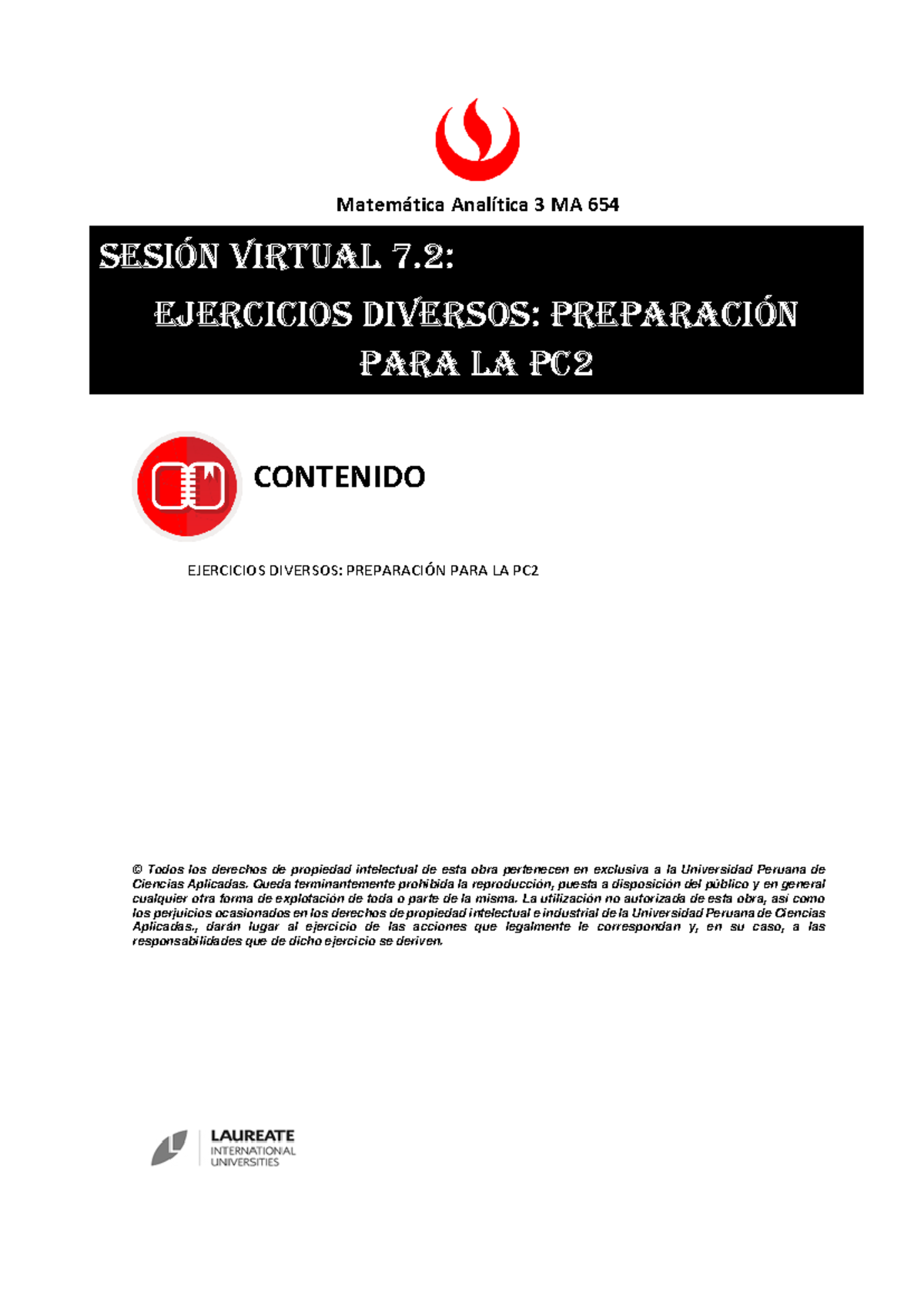 MTI 7 Ejercicios de repaso para la PC2 - Matemática Analítica 3 MA 654 SESIÓN VIRTUAL 7 .2 ...