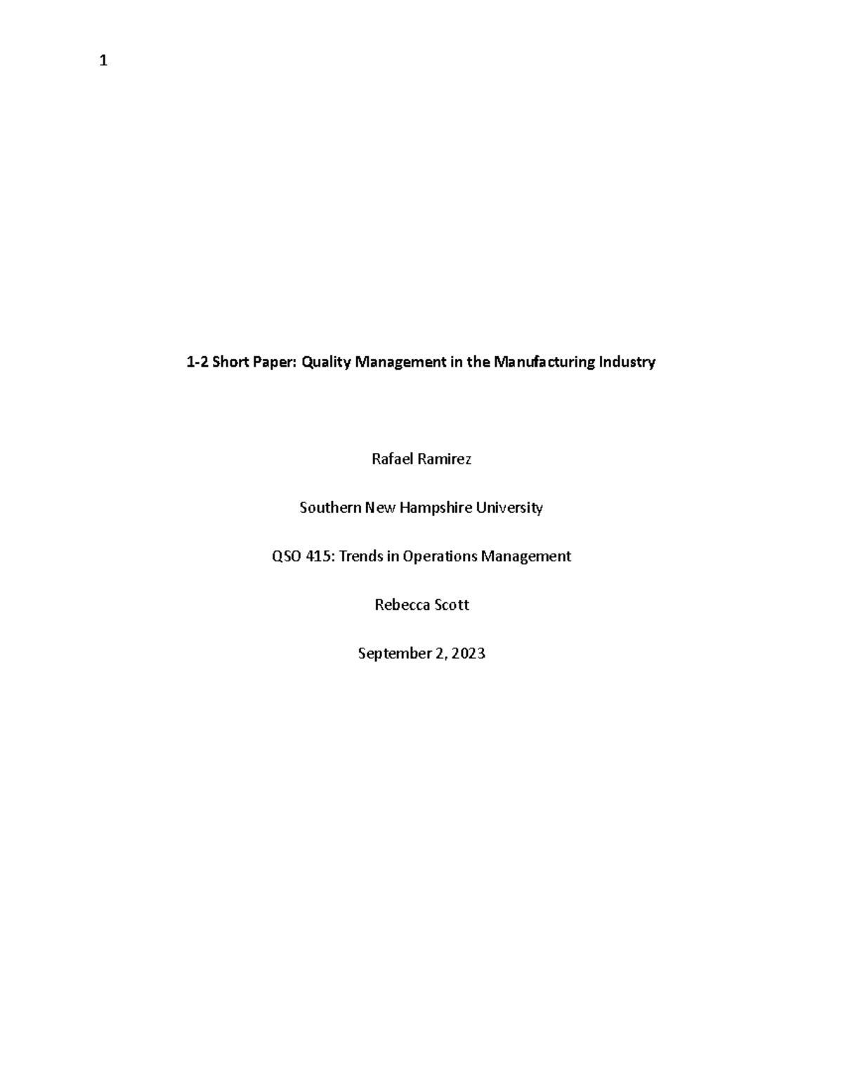 1-2 Short Paper Quality Management in the Manufacturing Industry ...